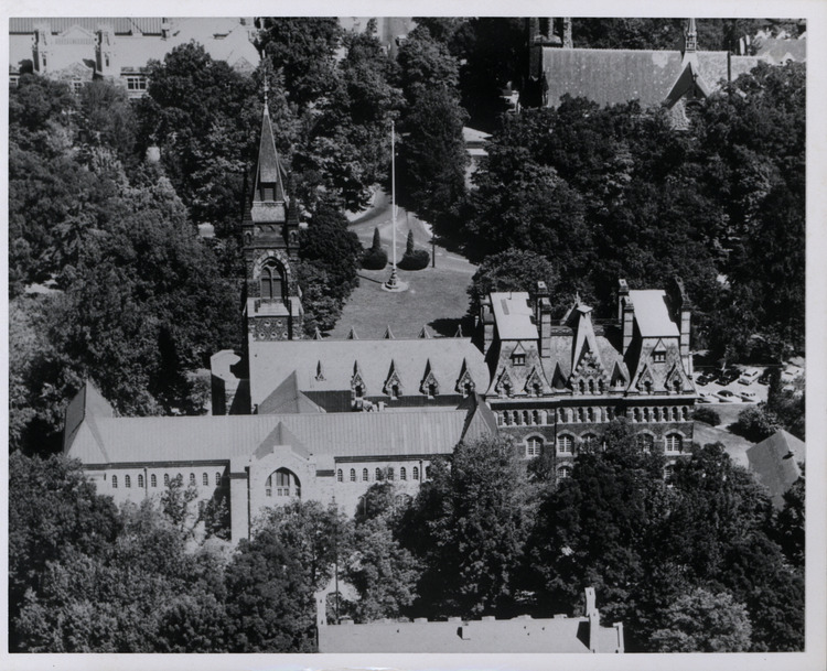 Aerial view / Packer Hall, the University Center | Lehigh Preserve