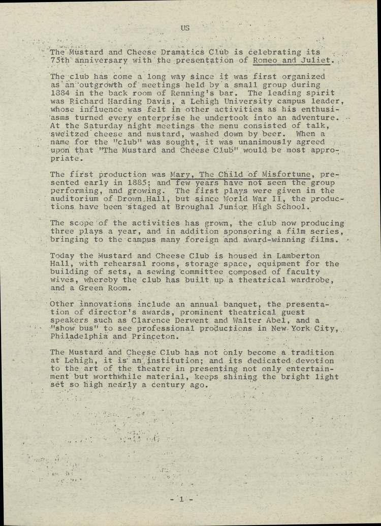 Playbill for Romeo and Juliet, performed on Dec. 8, 9, and 10, 1960 ...