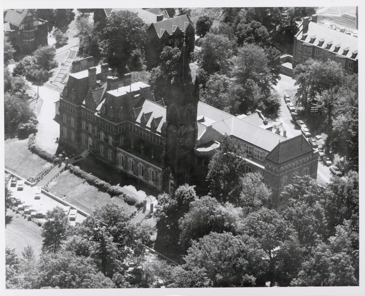 Aerial view / Packer Hall, the University Center | Lehigh Preserve