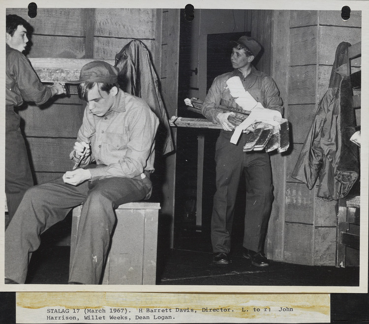 Black and white photo, caption reads STALAG 17 (March 1967). H. Barrett ...