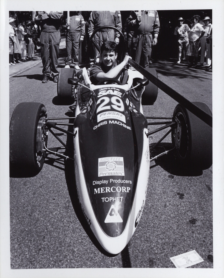 David Holden sitting in race car built by Lehigh mechanical engineers ...