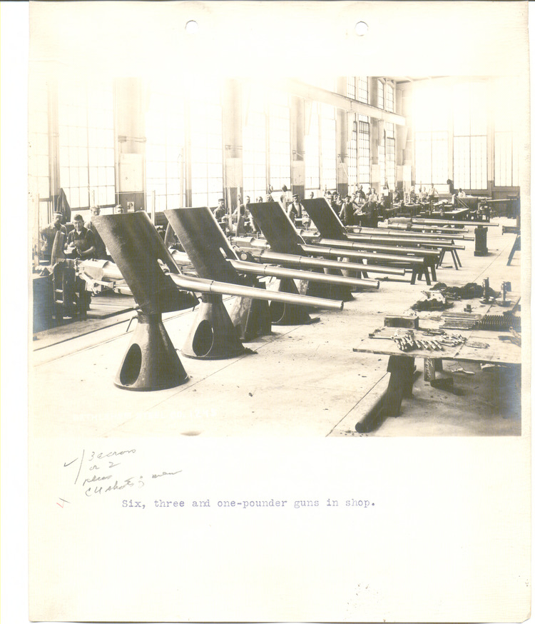 [Bethlehem Steel Company] six, three and one-pounder guns in shop ...