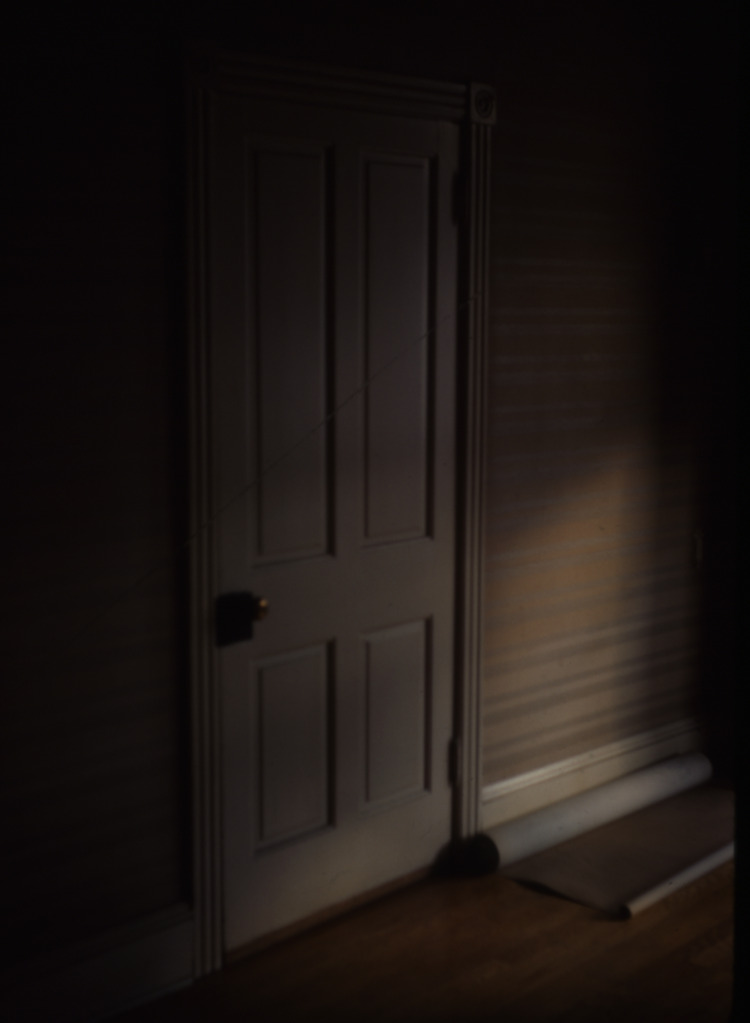 Slide 199 Closed door in a stripped wallpaper room | Lehigh Preserve