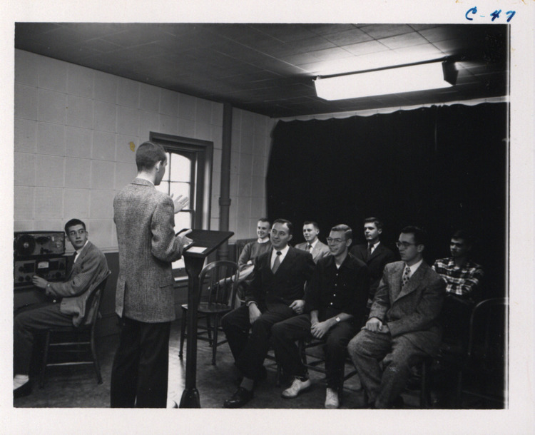 Group portrait / Radio Station; Speech Class | Lehigh Preserve
