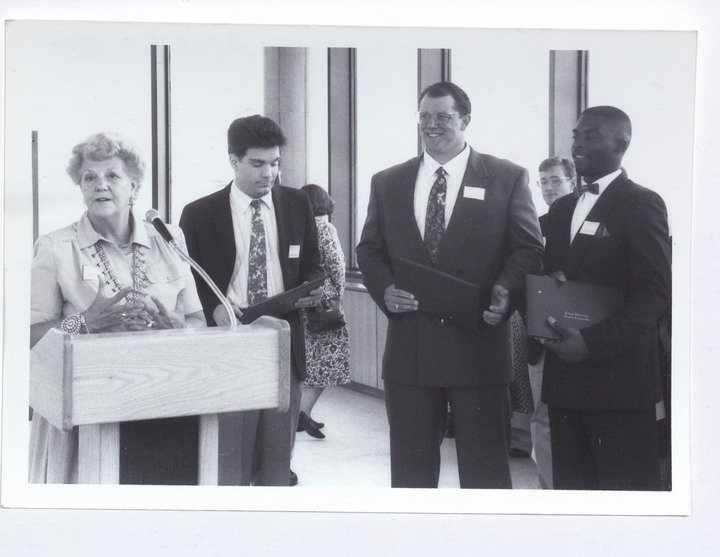 Ethel Woelfel '72, Greg Sarcona, Michael Moriarty, Leon Caldwell ...