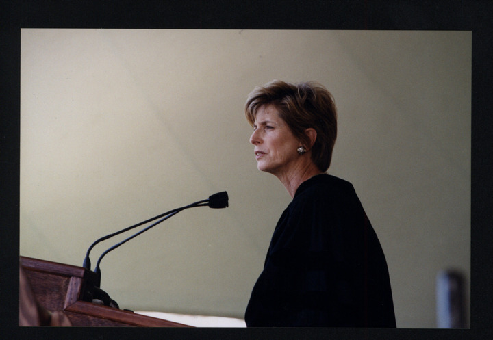 Christine Whitman speaking behind podium | Lehigh Preserve