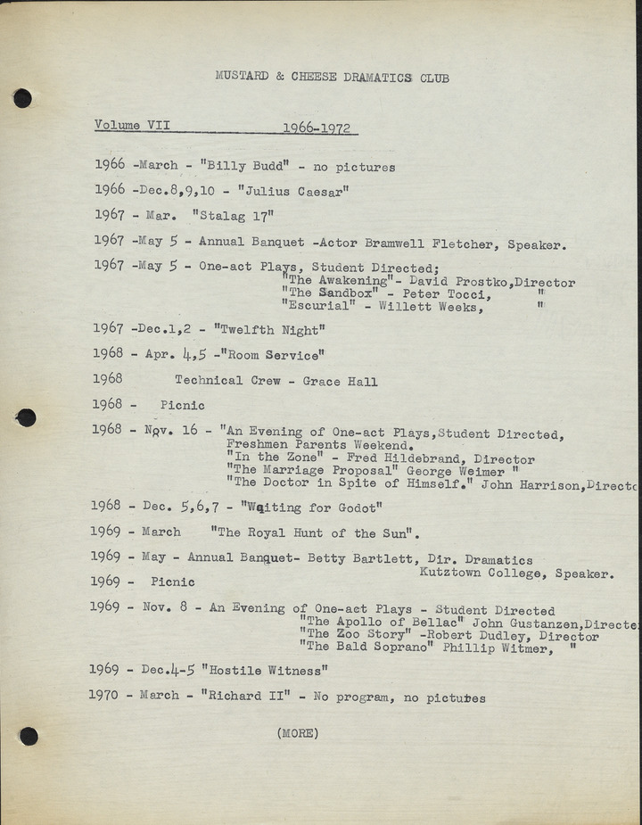 Three color photos with captions in pen. Front top: Men working on ...