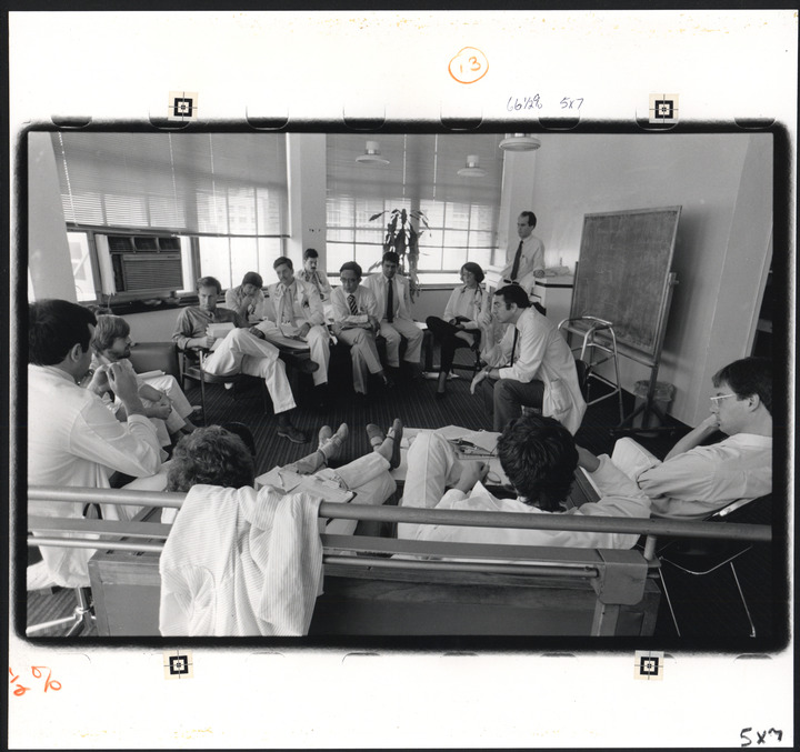 Portrait of Beatrice Engstrand, Class of 1982, in meeting room among ...