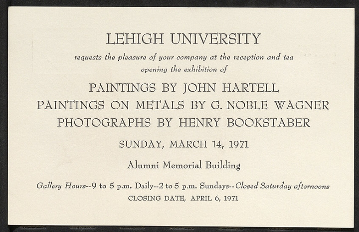 Paintings by John Hartell, Paintings on Metals by G. Noble Wagner ...