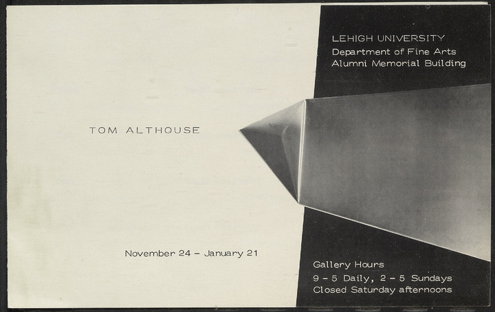 Tom Althouse - Catalog | Lehigh Preserve