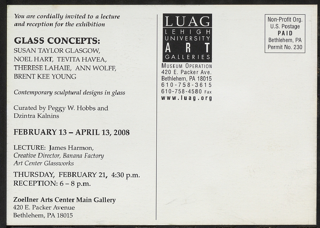 Glass Concepts - Postcard | Lehigh Preserve