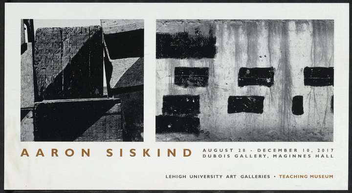 Aaron Siskind - Rackcard | Lehigh Preserve