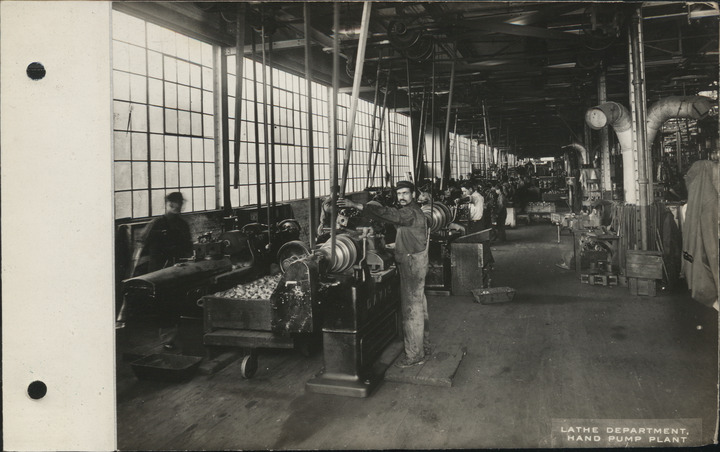 Photograph 6: Lathe Department. Hand Pump Plant. | Lehigh Preserve