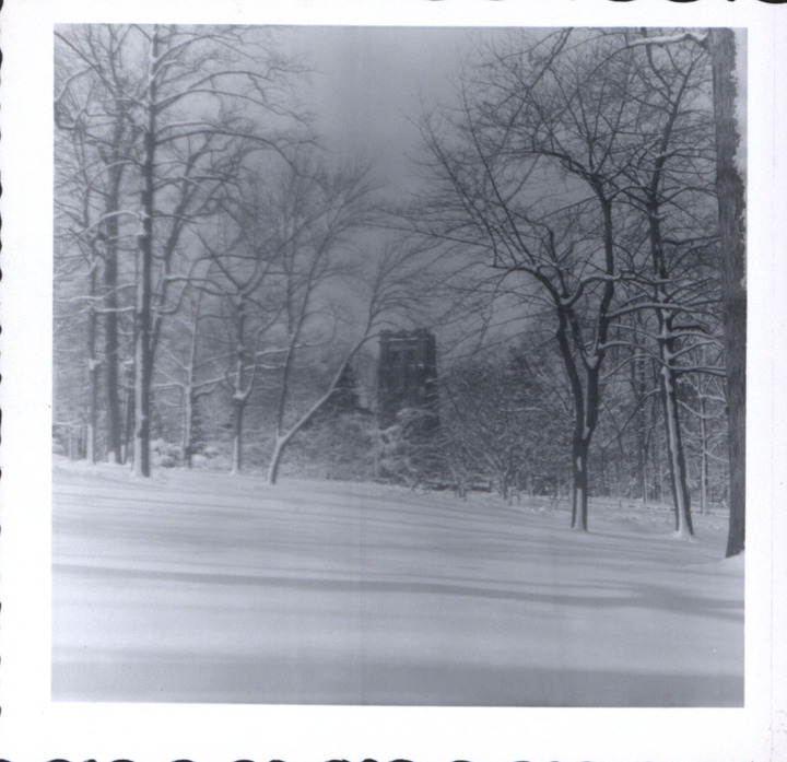 Photo of Alumni Memorial Building on a snowy day | Lehigh Preserve