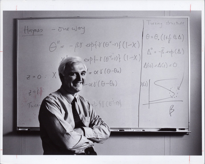 Professor Philip A. Blythe standing in front of board | Lehigh Preserve
