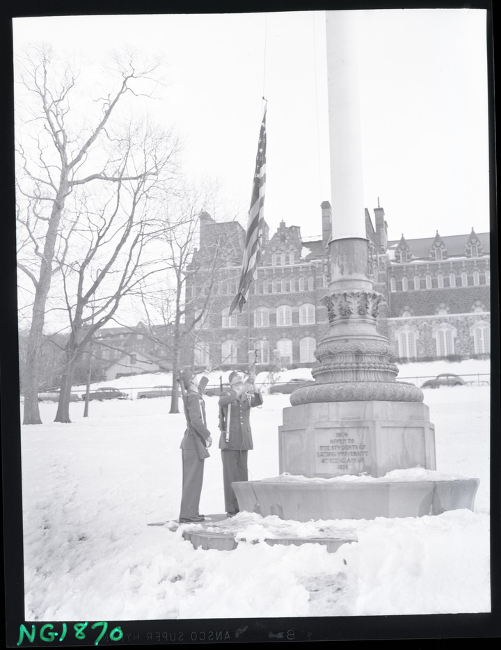 Group portrait / Flagpole / AFROTC; Flag Lowering Ceremony | Lehigh ...