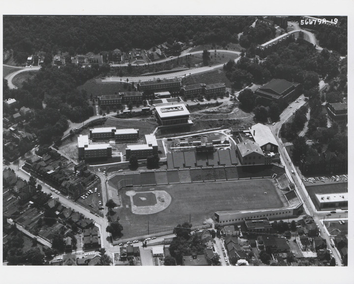 Aerial view / Taylor Stadium and Field House; Centennial I Complex ...