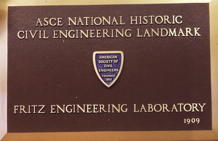 Fritz Engineering Laboratory Sign Denoting ASCE Landmark Status ...