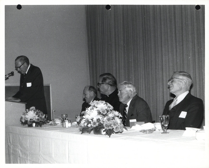 Willard Deming Lewis speaks at ceremony for dedication of Sherman ...