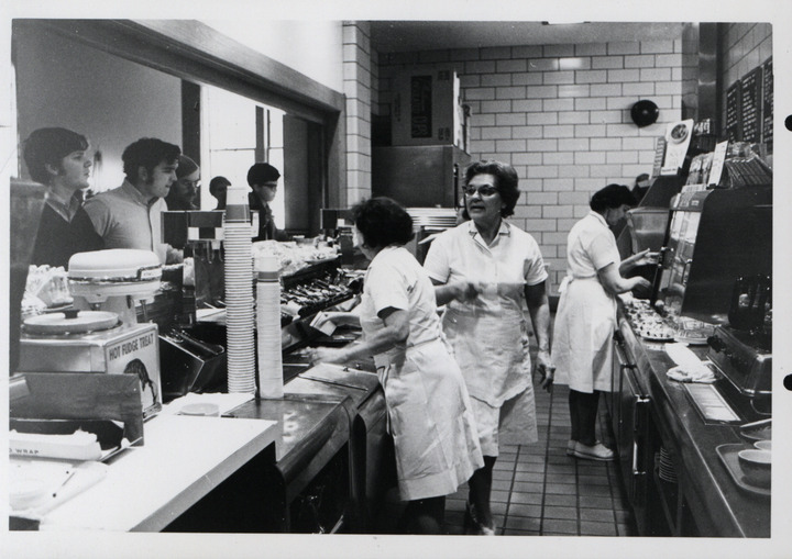 Group portrait / Packer Hall, the University Center / Snack Bar ...