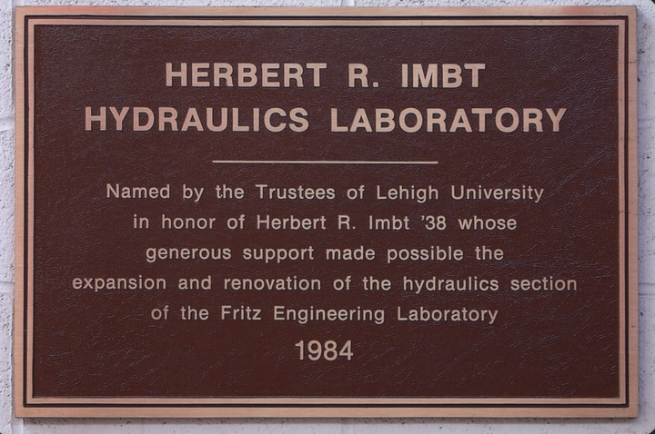 Imbt Laboratories / Hydraulics; Civil Engineering; Building plaques ...