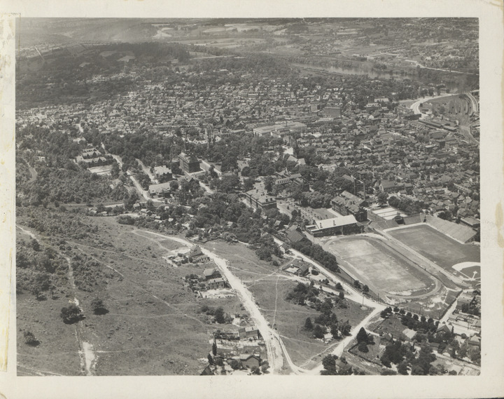 Aerial view / Taylor Stadium and Field House | Lehigh Preserve