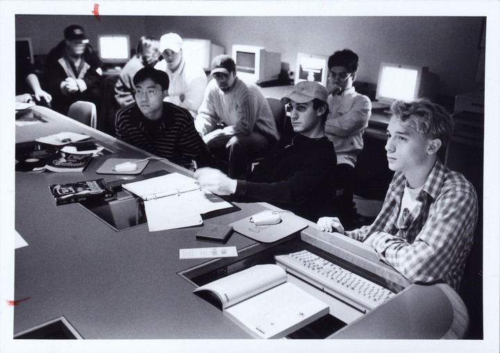 Joseph Hanrahan and other students listen intently during a class ...