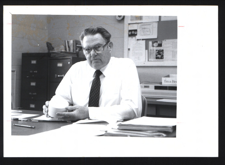 Professor Dale Simpson displays a sample of his patented Mordenite ...