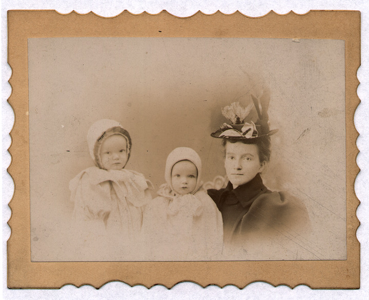Portrait of Jennie Keller Martin, wife of Frank Henry Martin, with her ...